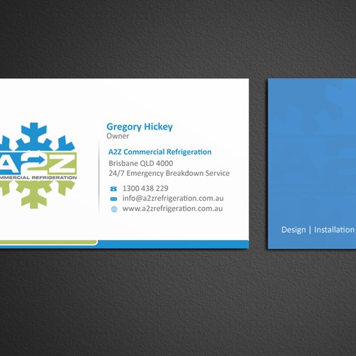 A2Z Commercial Refrigeration Business Card | Business card contest