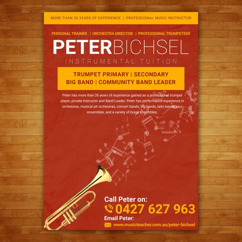 Catchy Fun Flyer for Instrumental Music Tuition in Schools | Postcard ...