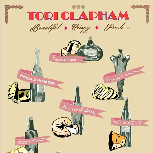 Vintage cheese and wine pairing poster! | Postcard, flyer or print contest